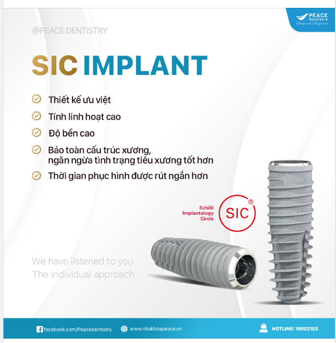 SIC IMPLANT - CHẤT LƯỢNG ĐẲNG CẤP THẾ GIỚI TRONG ĐIỀU TRỊ CẤY GHÉP NHA KHOA