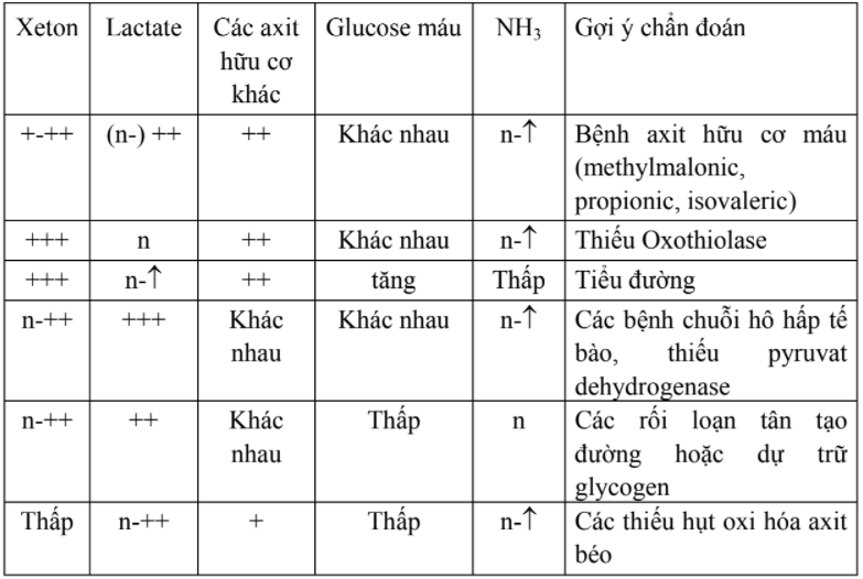 Toan chuyển hóa và toan Xeton trong các bệnh rối loạn chuyển hóa bẩm ...